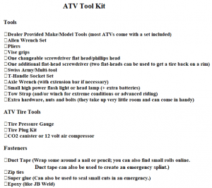 ATV Tool Kit - Wild ATV
