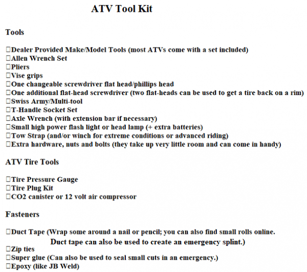 ATV Tool Kit - Wild ATV